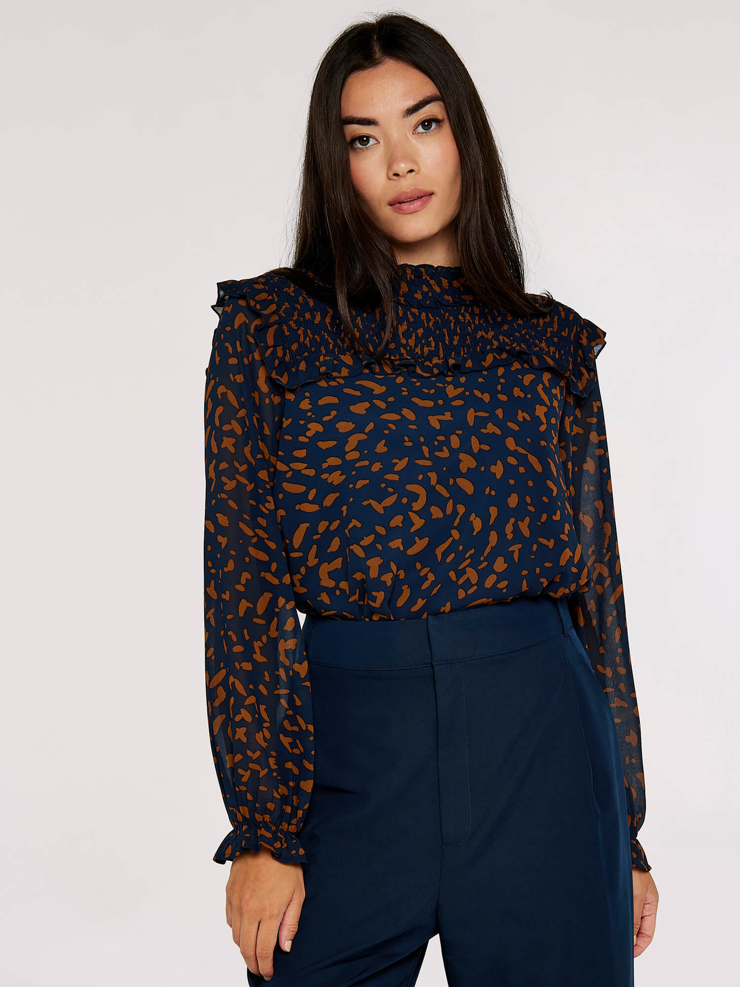 Animal Print Chiffon Top | Apricot Clothing