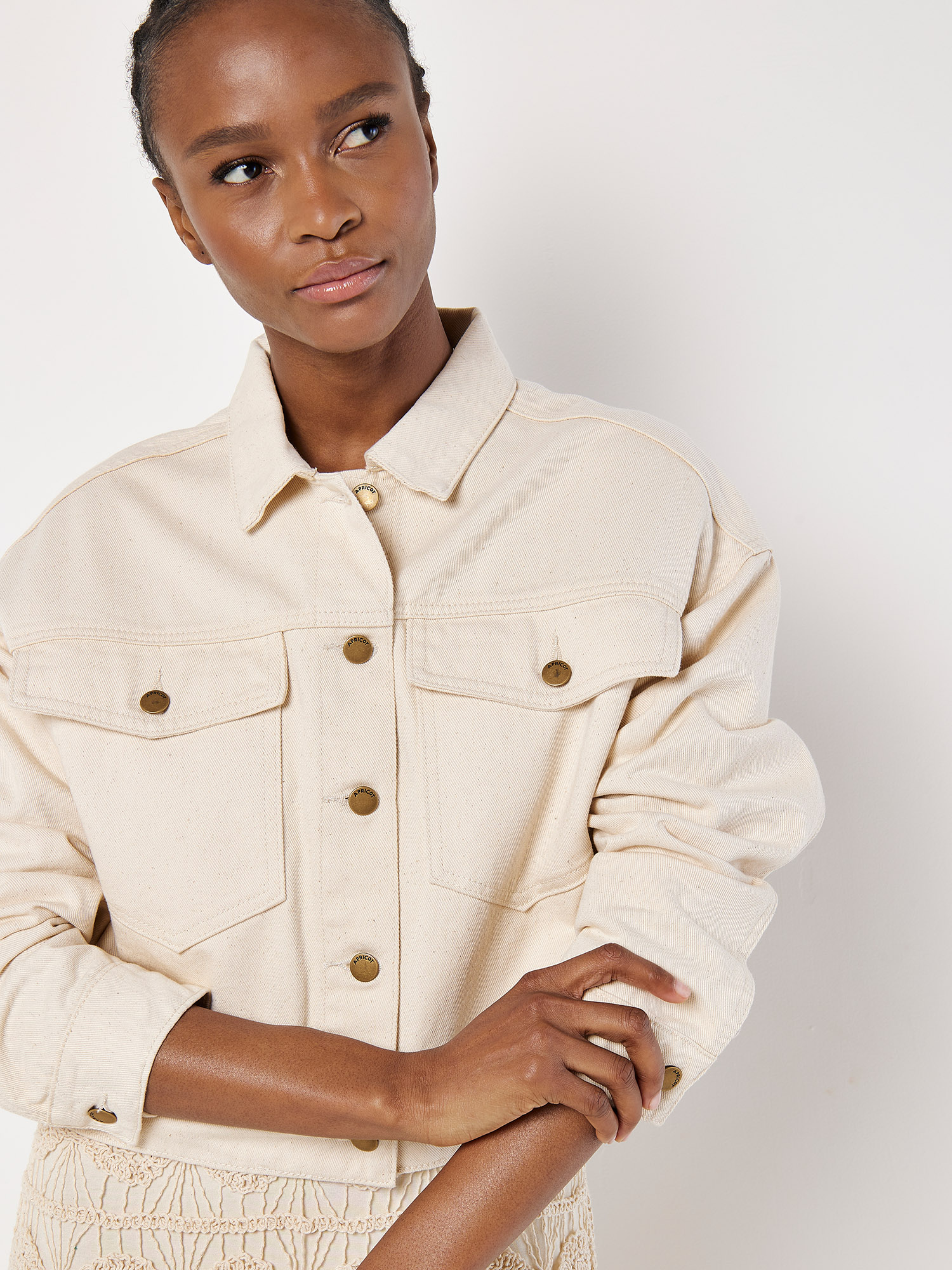 Boxy Fit Denim Trucker Jacket | Apricot Clothing