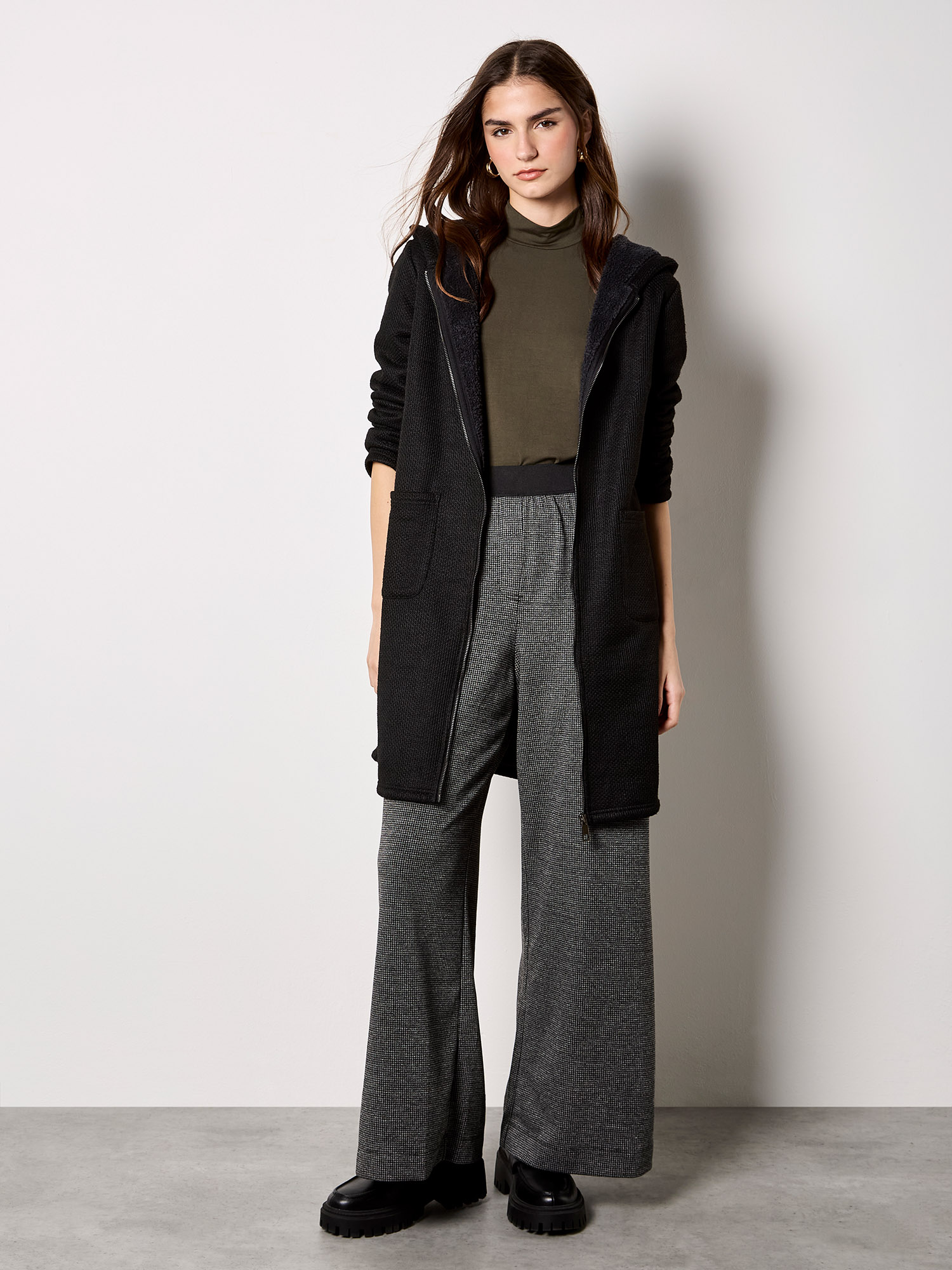 Tweed Fleece Lined Jacket | Apricot Clothing