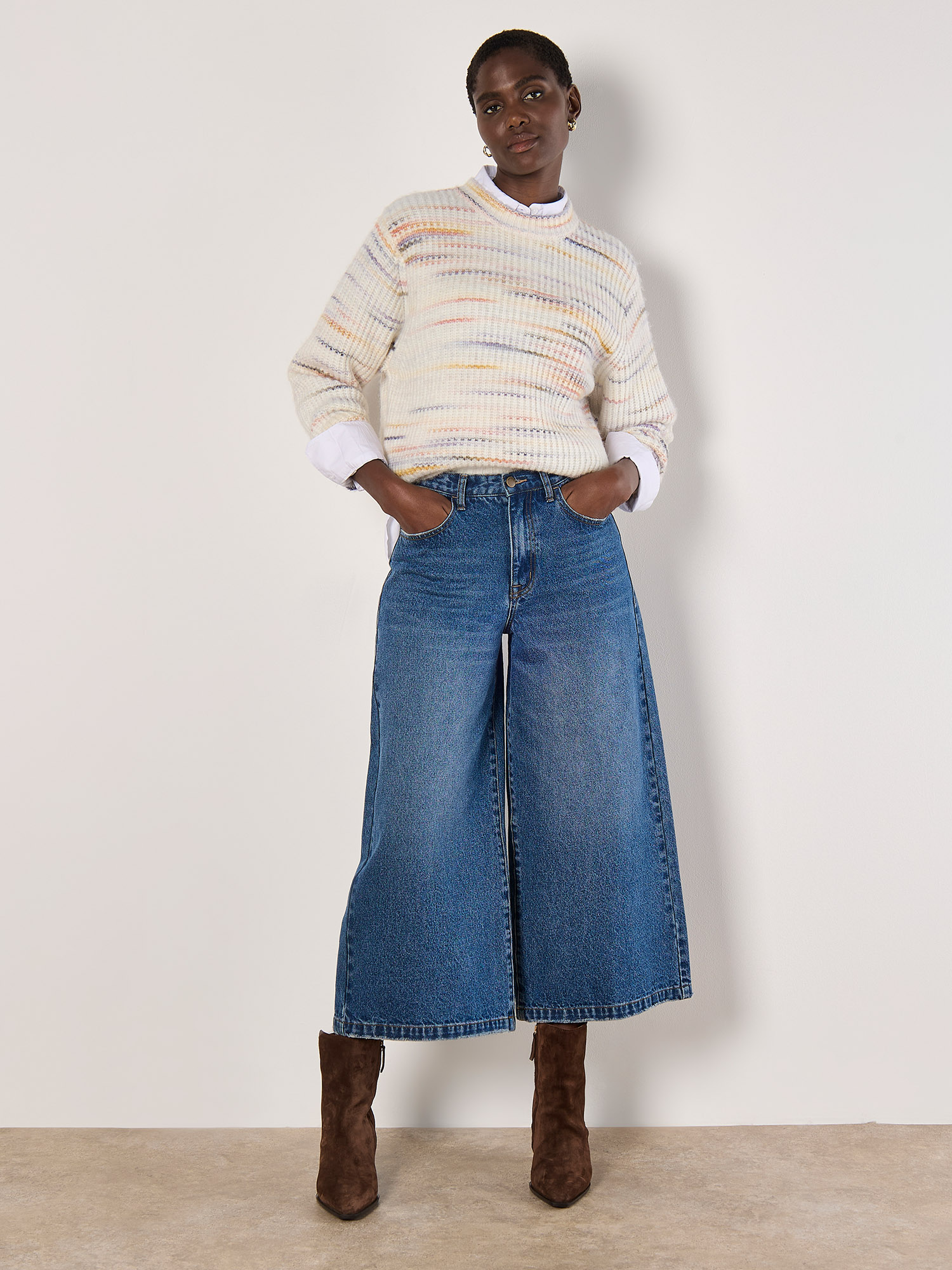Chunky Knit Space Dye Jumper | Apricot Clothing