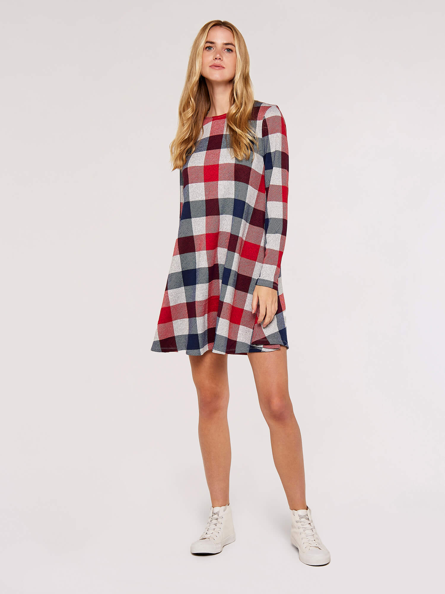 Checked Swing Dress | Apricot Clothing