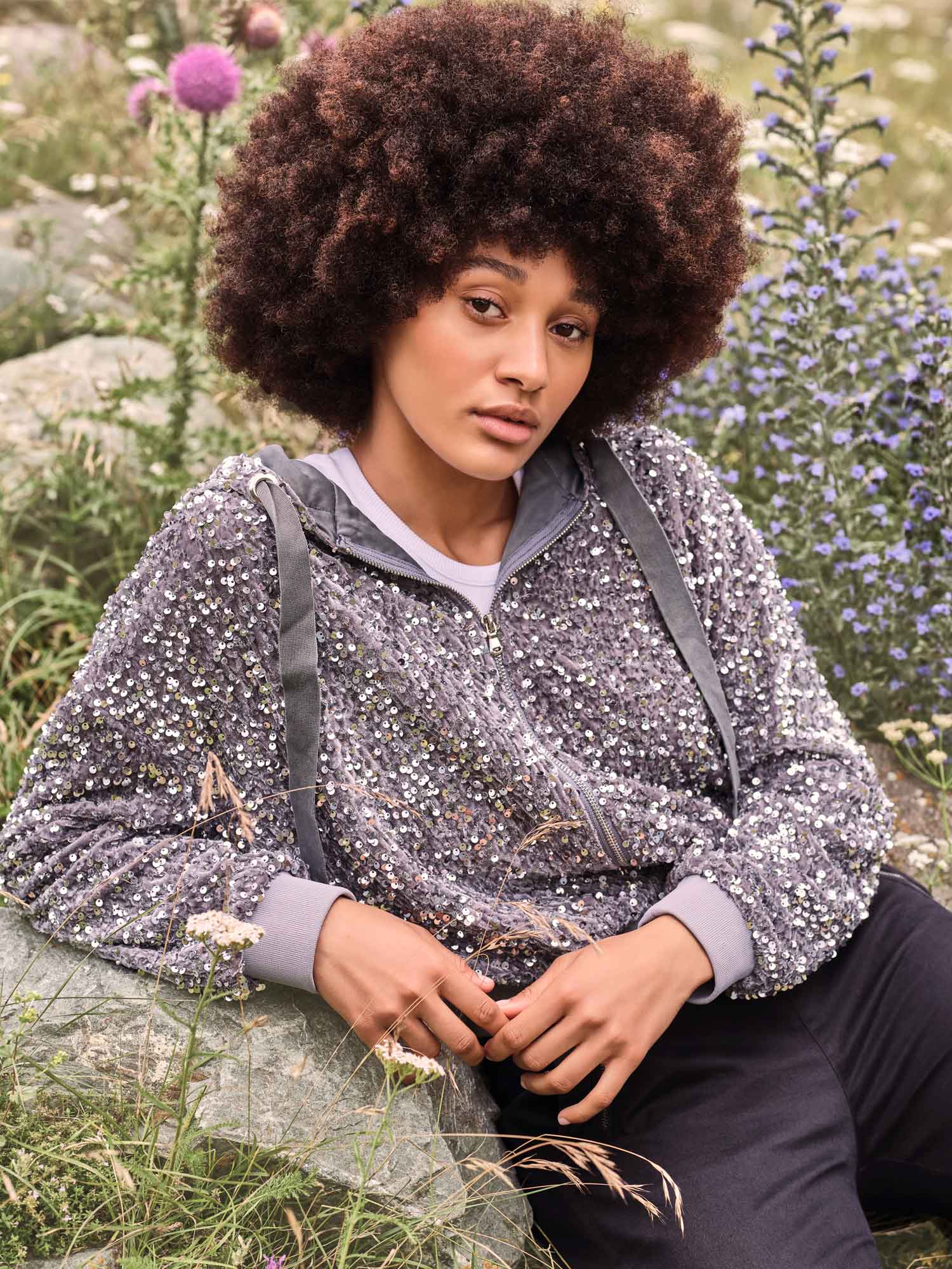 Sequin Bomber Jacket | Apricot Clothing