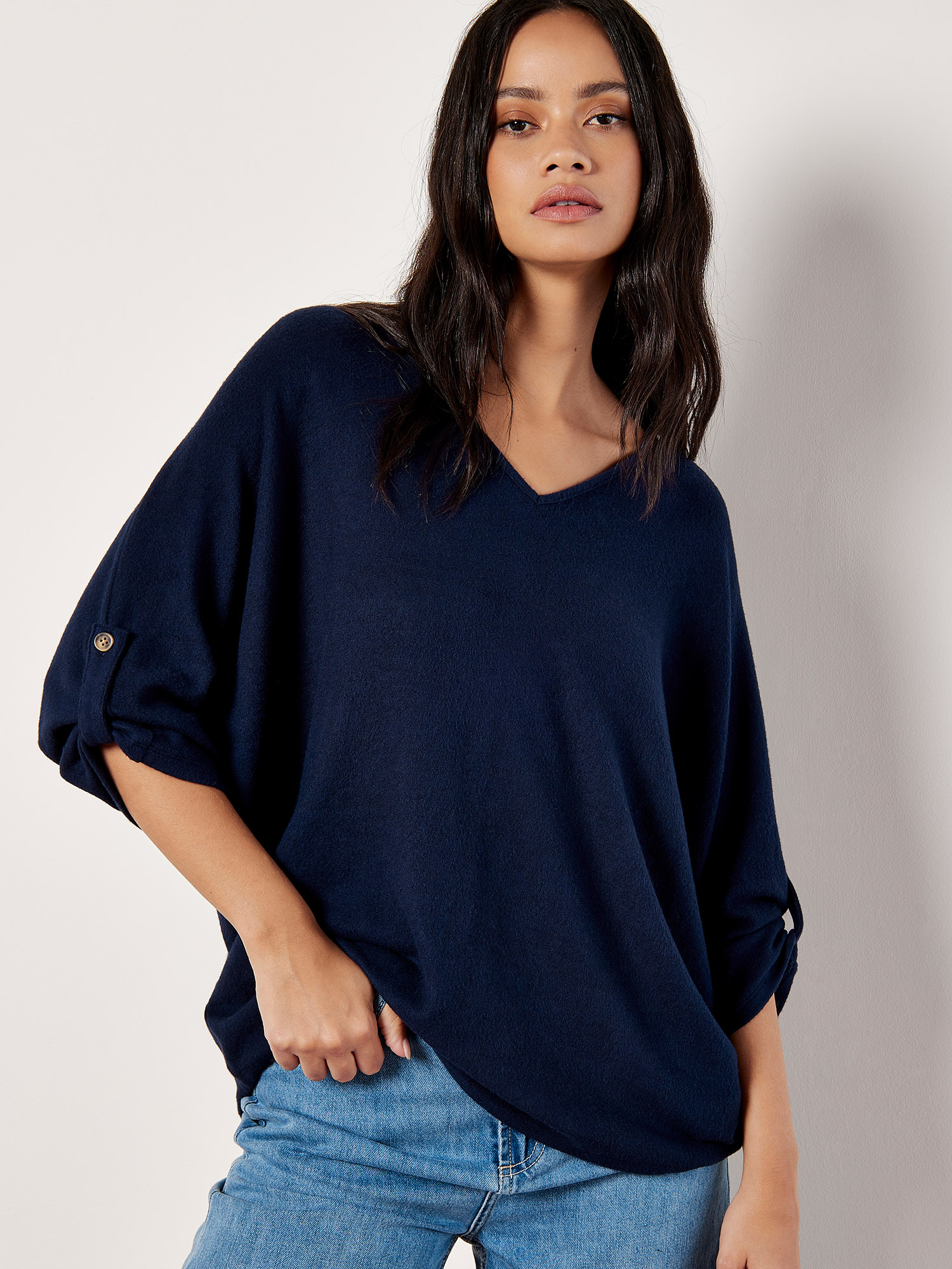 Soft-Touch Oversized Batwing Top | Apricot Clothing