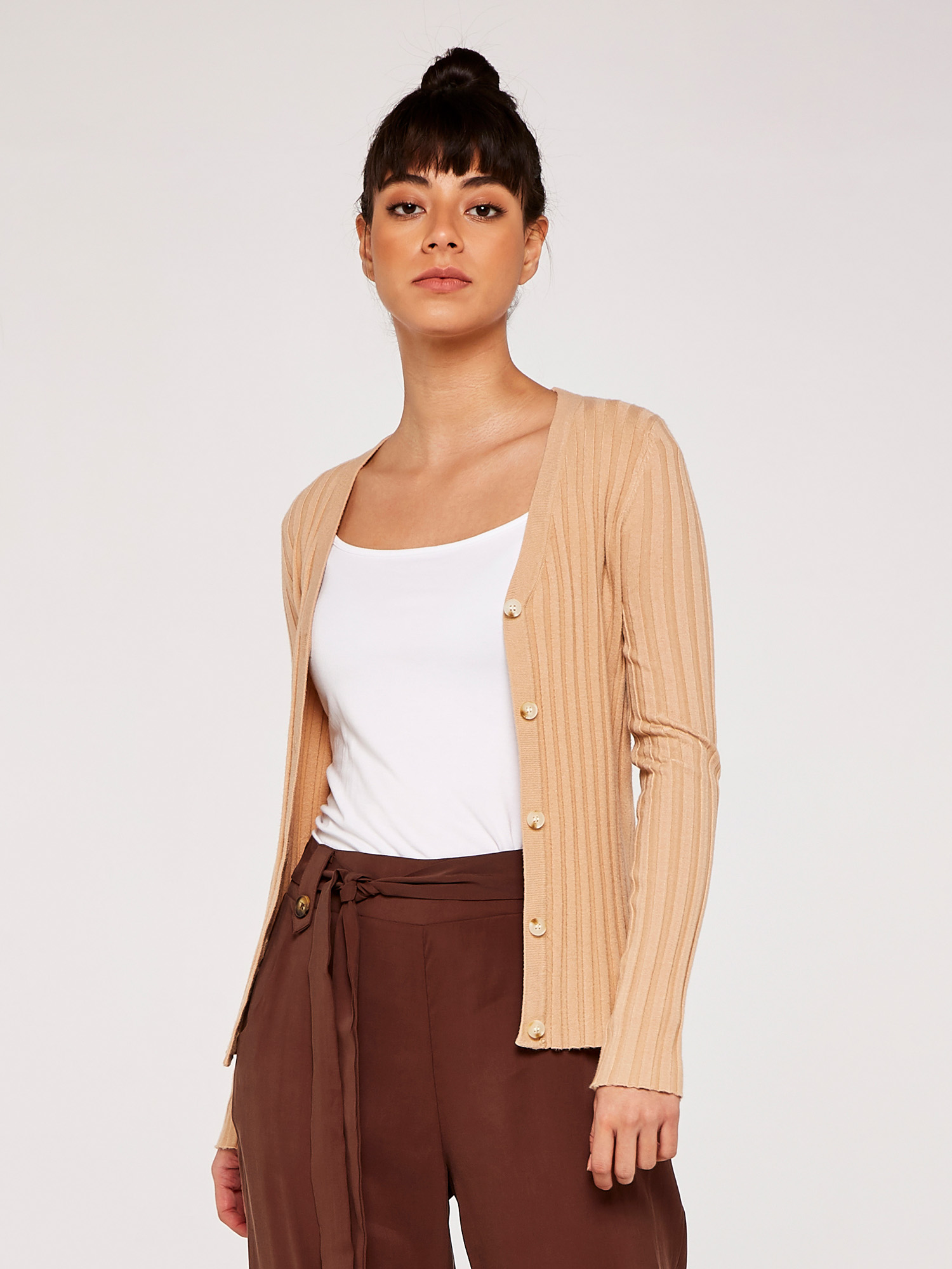 Ribbed Button Down Cardigan | Apricot Clothing