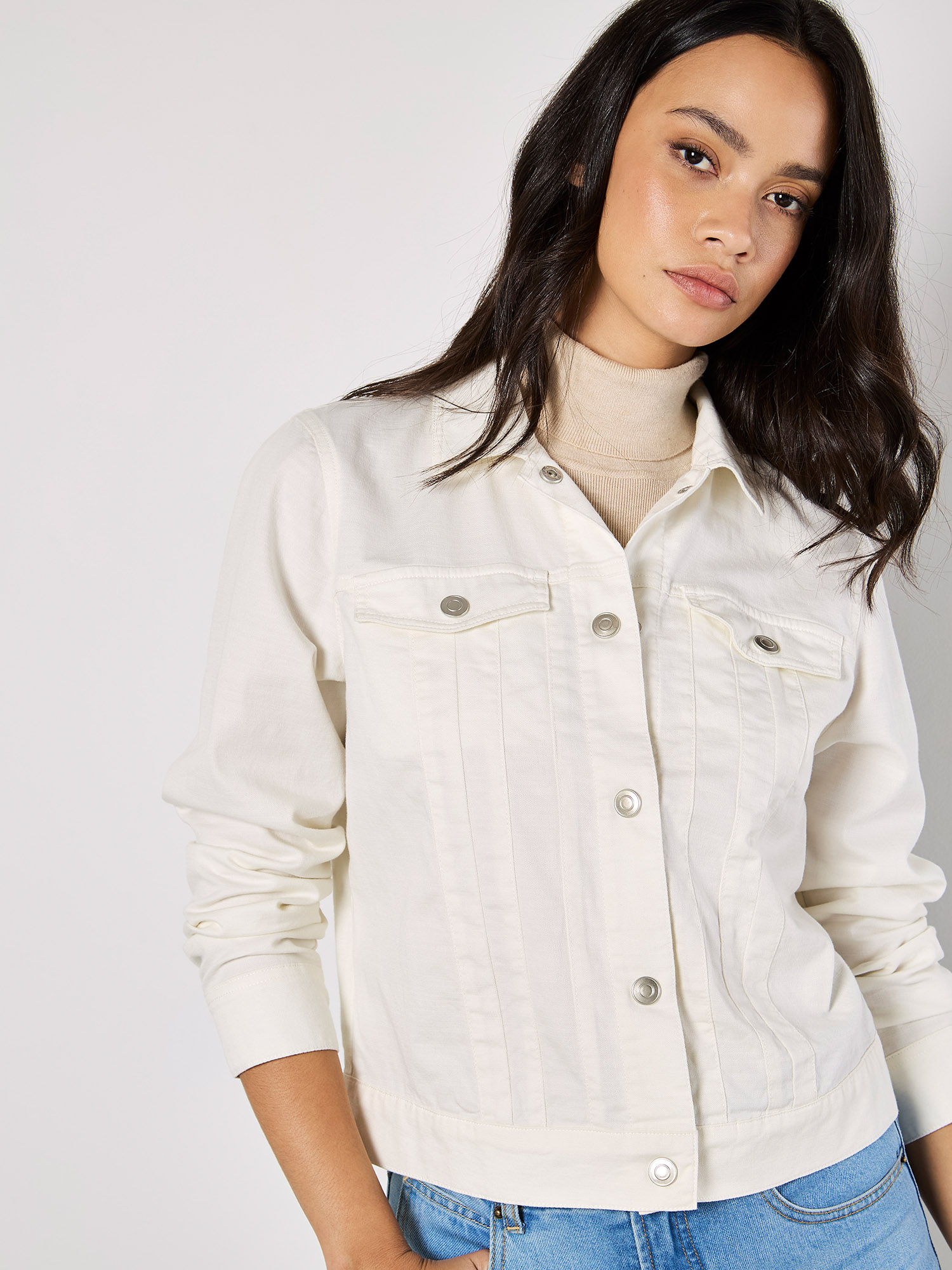 Pocket Denim Jacket | Apricot Clothing