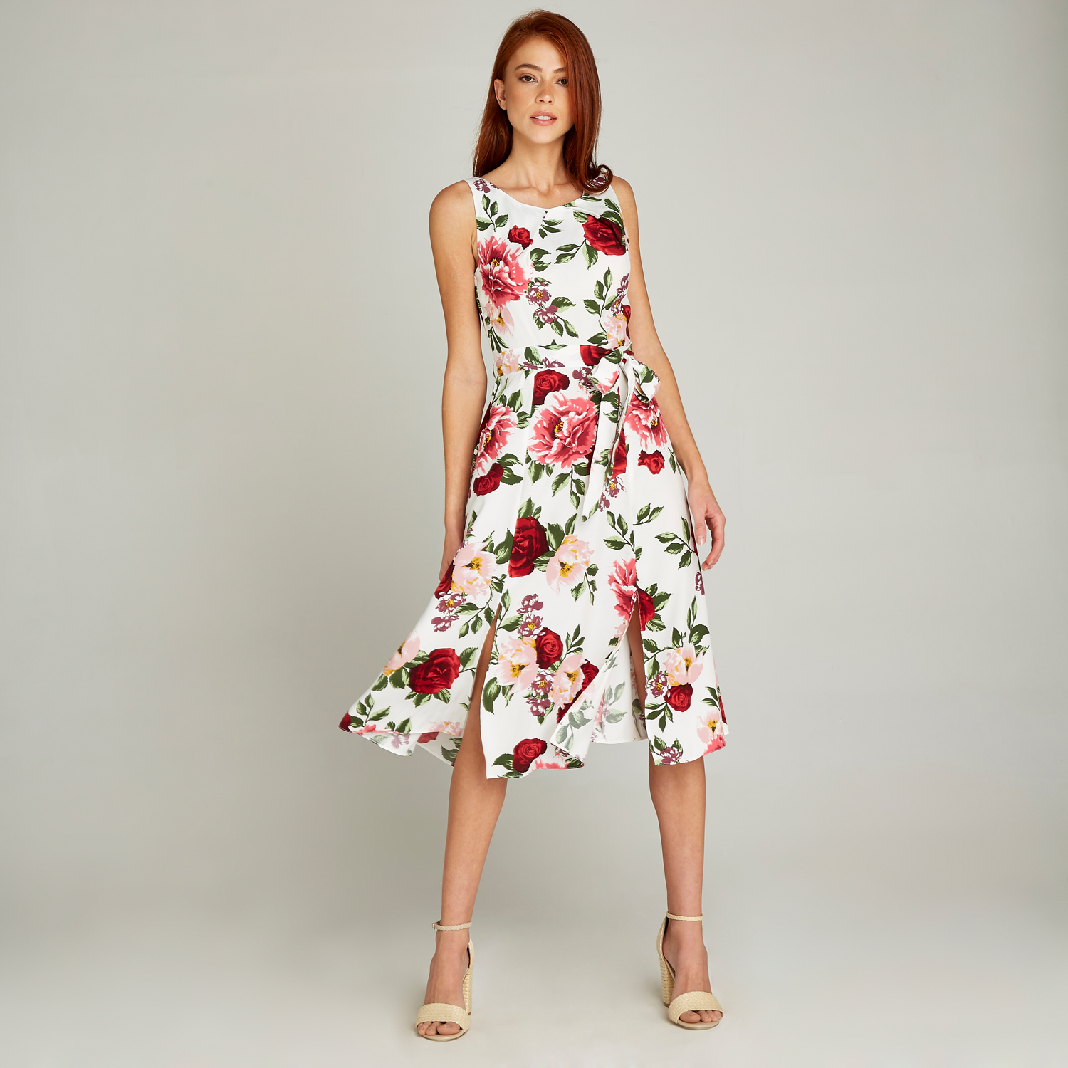 Rose Print Skater Dress | Apricot Clothing