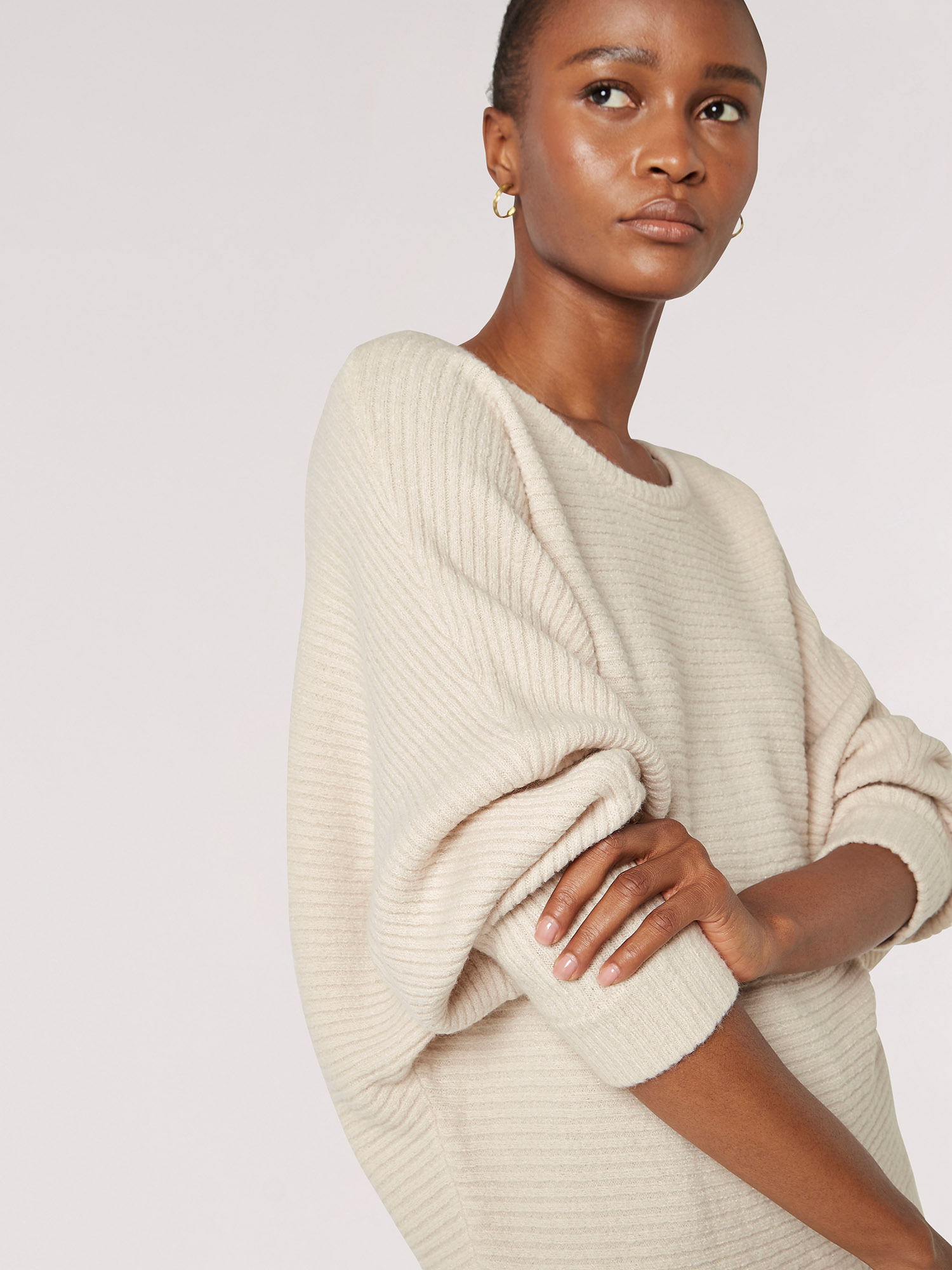 Oversized Ribbed Knit Top | Apricot Clothing